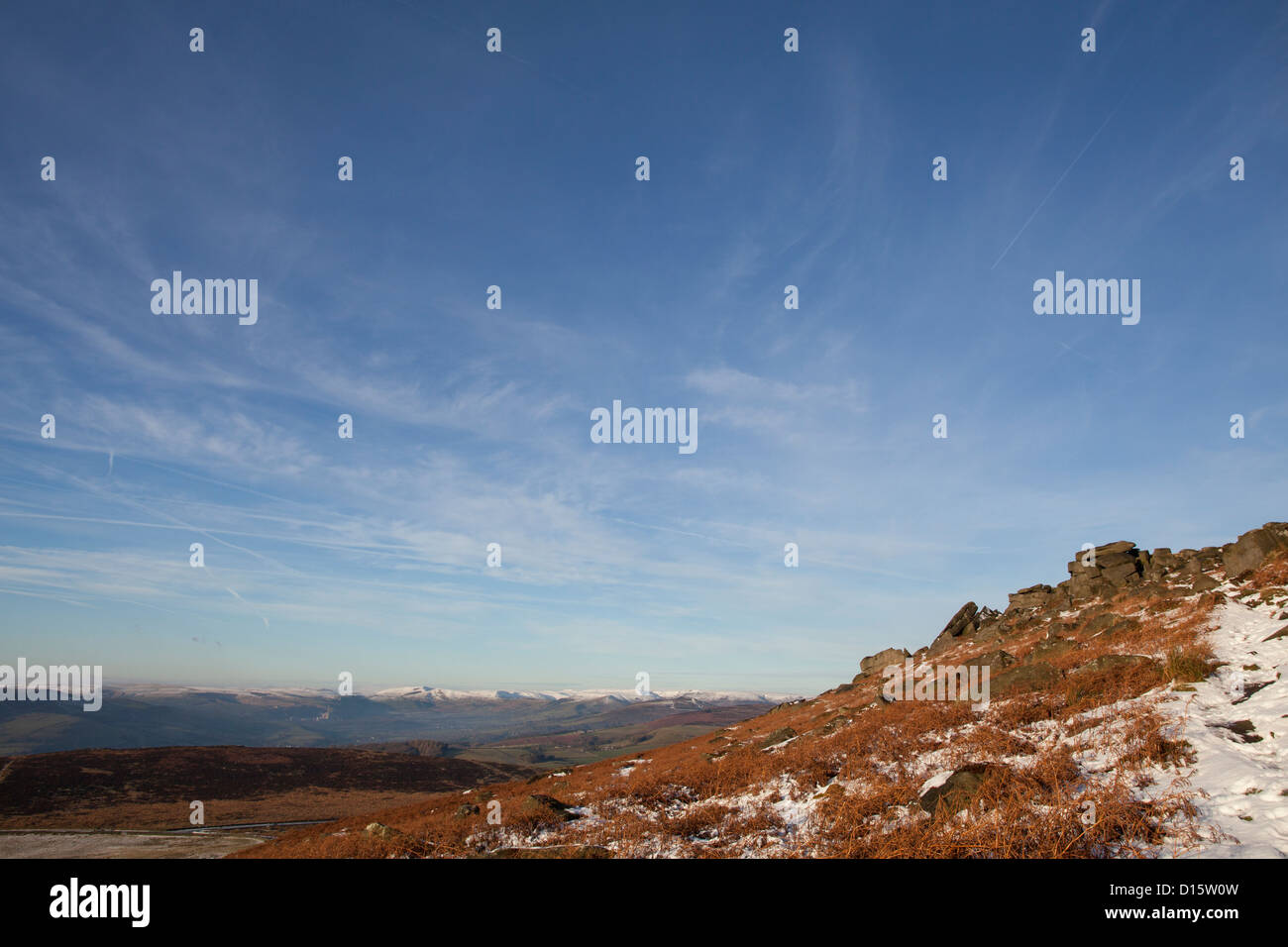 The Peak District National Park. Stanage Edge in Winter Stock Photo - Alamy