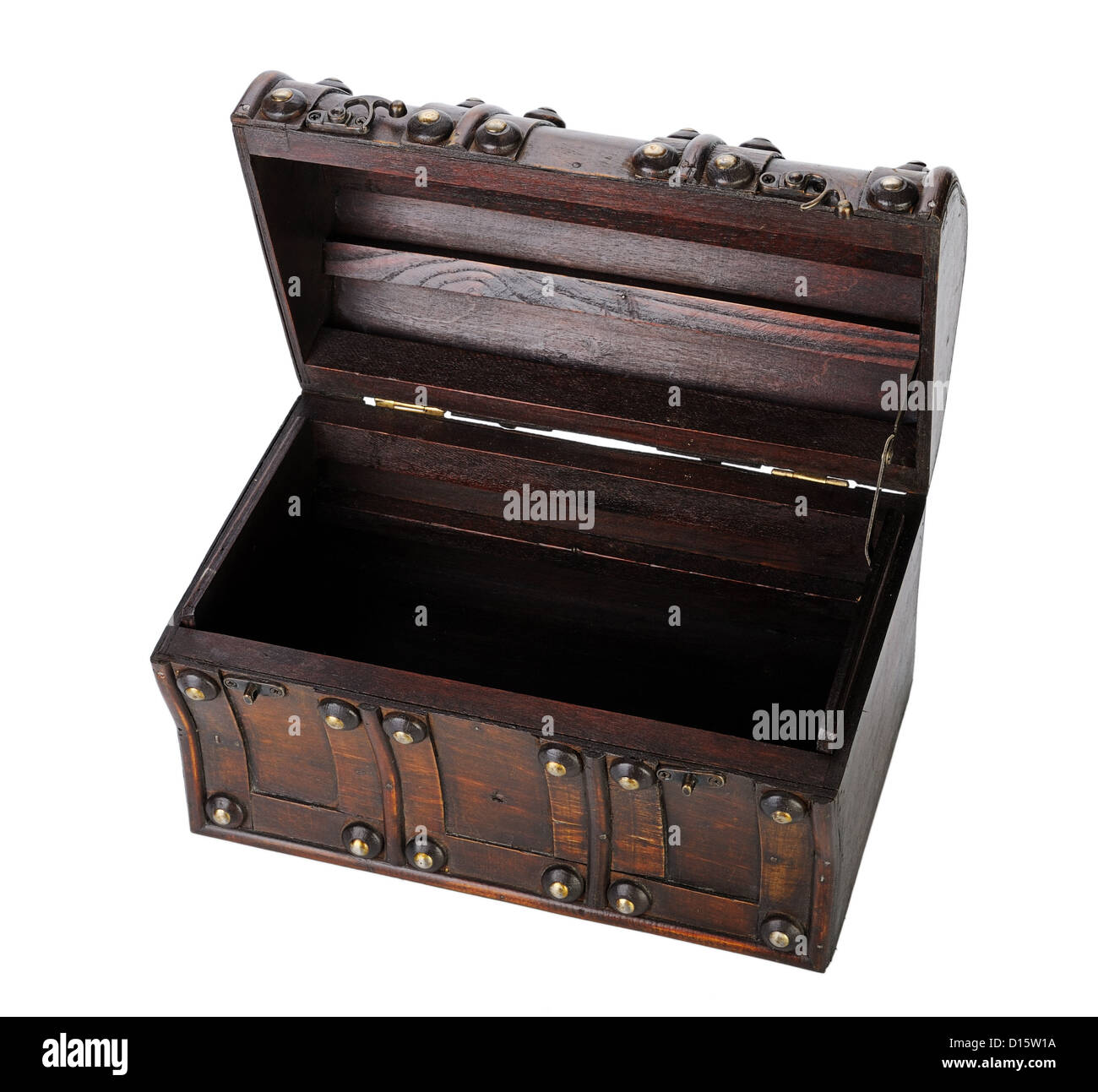 Open Wooden chest, isolated on a white background Stock Photo - Alamy