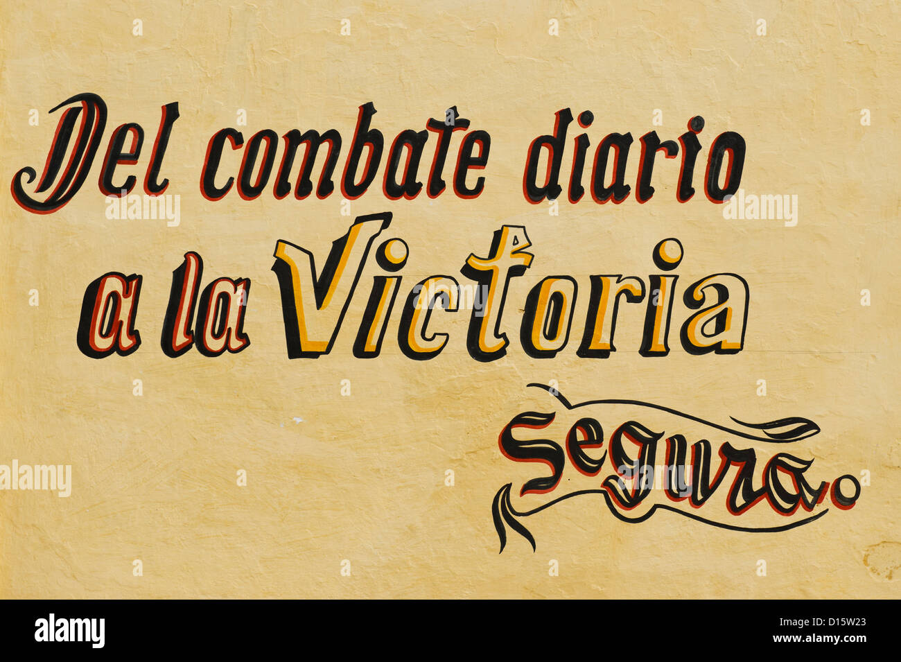 Revolutionary slogan, Remedios, Santa Clara Province, Cuba Stock Photo ...