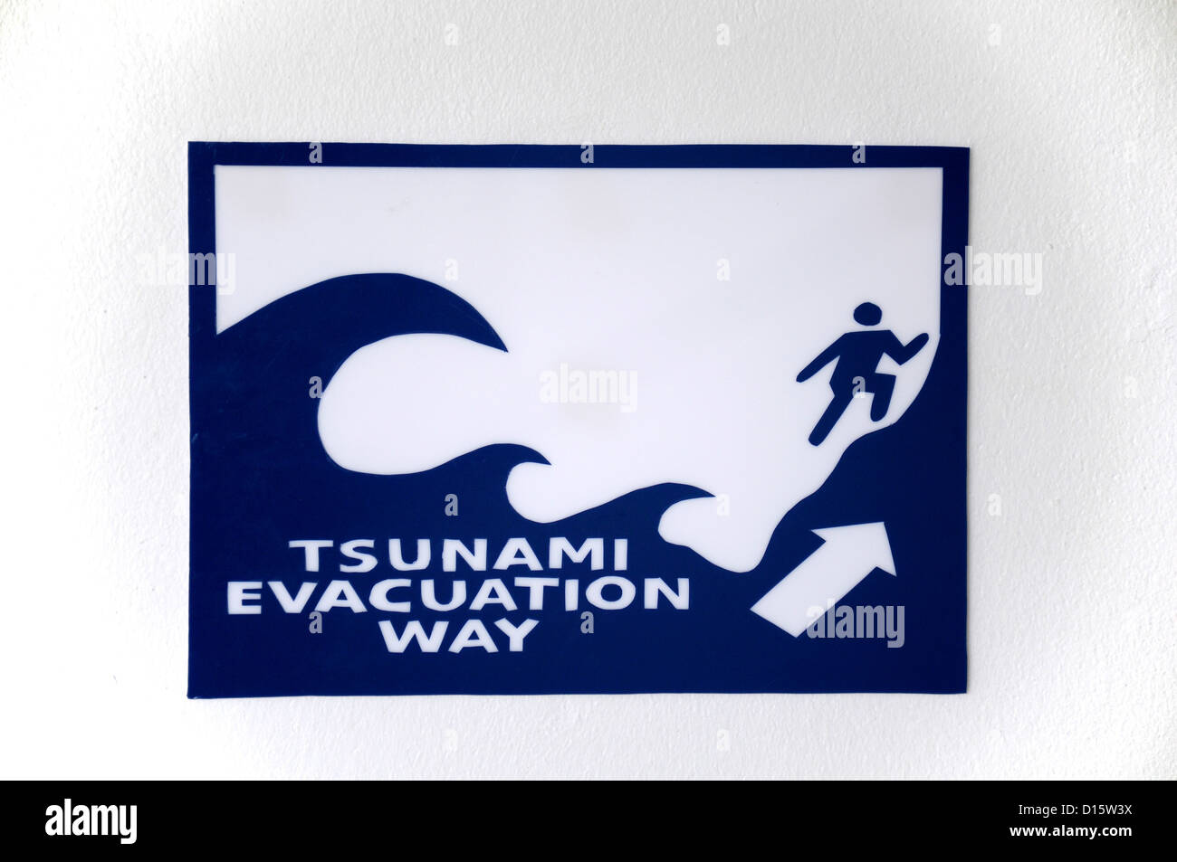 tsunami evacuation route way sign signage signal signalling indicate ...