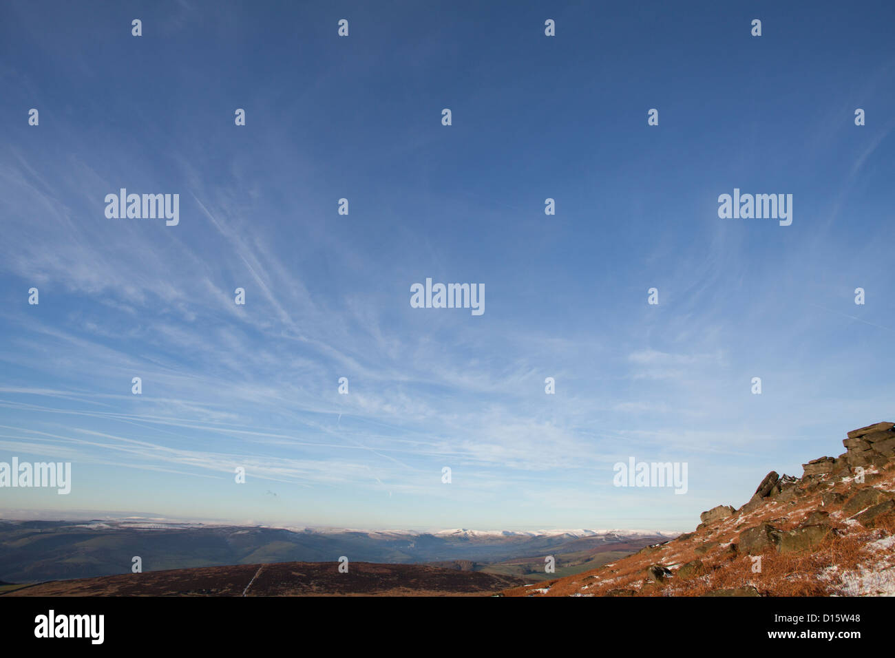 The Peak District National Park. Stanage Edge in Winter Stock Photo - Alamy