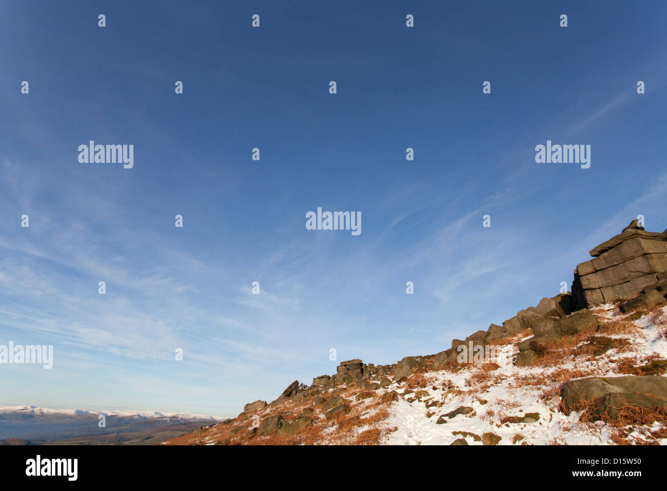 The Peak District National Park. Stanage Edge in Winter Stock Photo - Alamy