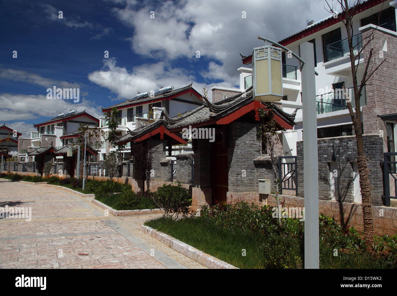 Modern chinese housing area near the town of Lijiang in the south ...