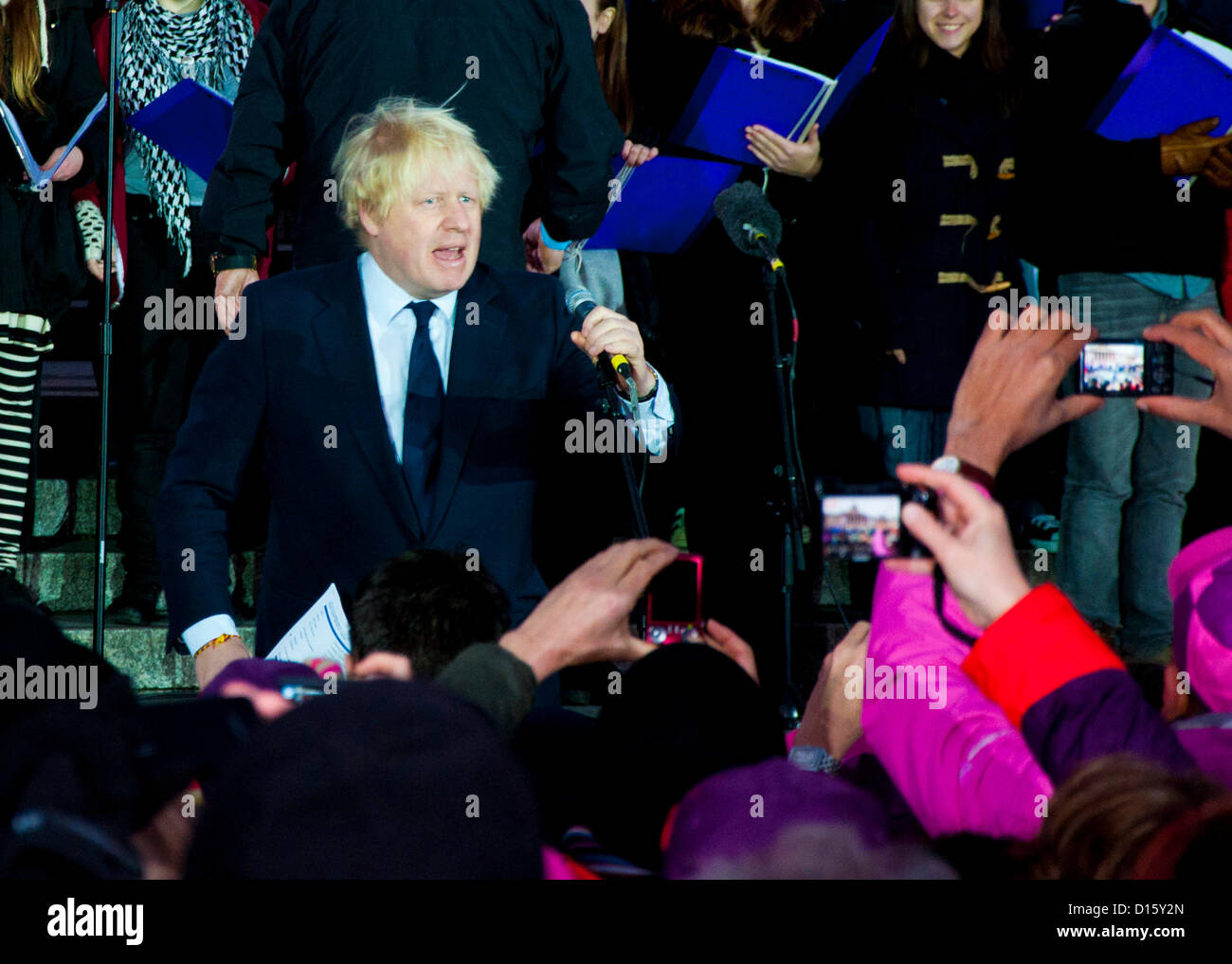8 December 2012, London; Boris Johnson during a Christmas carol concert ...