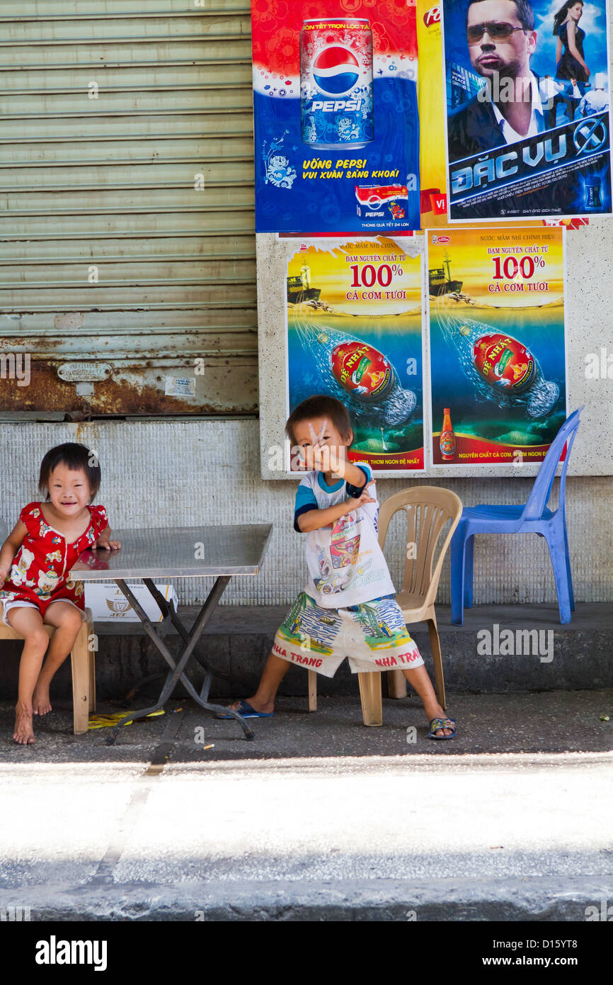 Happy Children in the Streets of Ho Chi Minh City, Vietnam Stock Photo ...