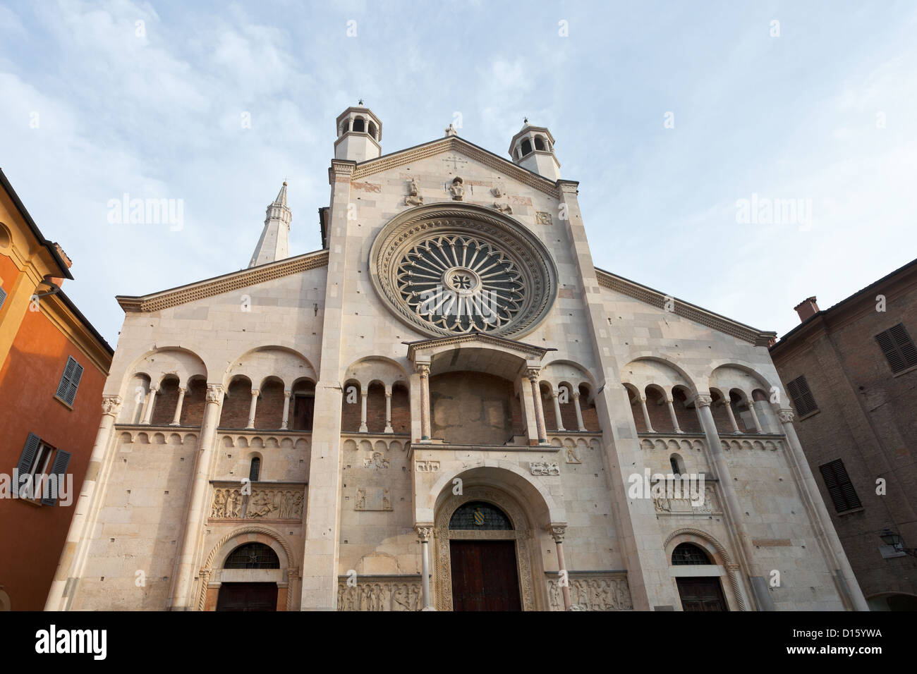 facade of medieval Modena Cathedral, Italy Stock Photo - Alamy