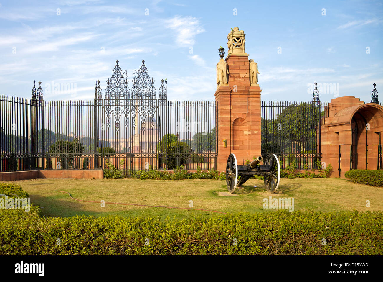 Gate of Rashtrapati Bhavan (President's house) in New Delhi, India ...