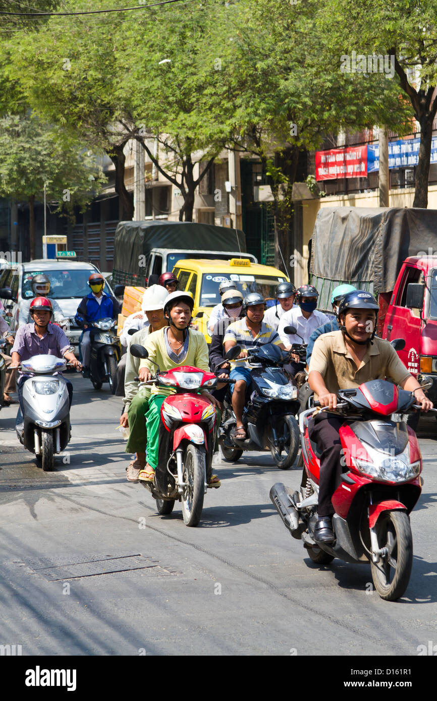 Dense Motorcycle Traffic in Ho Chi Minh City, Vietnam Stock Photo - Alamy