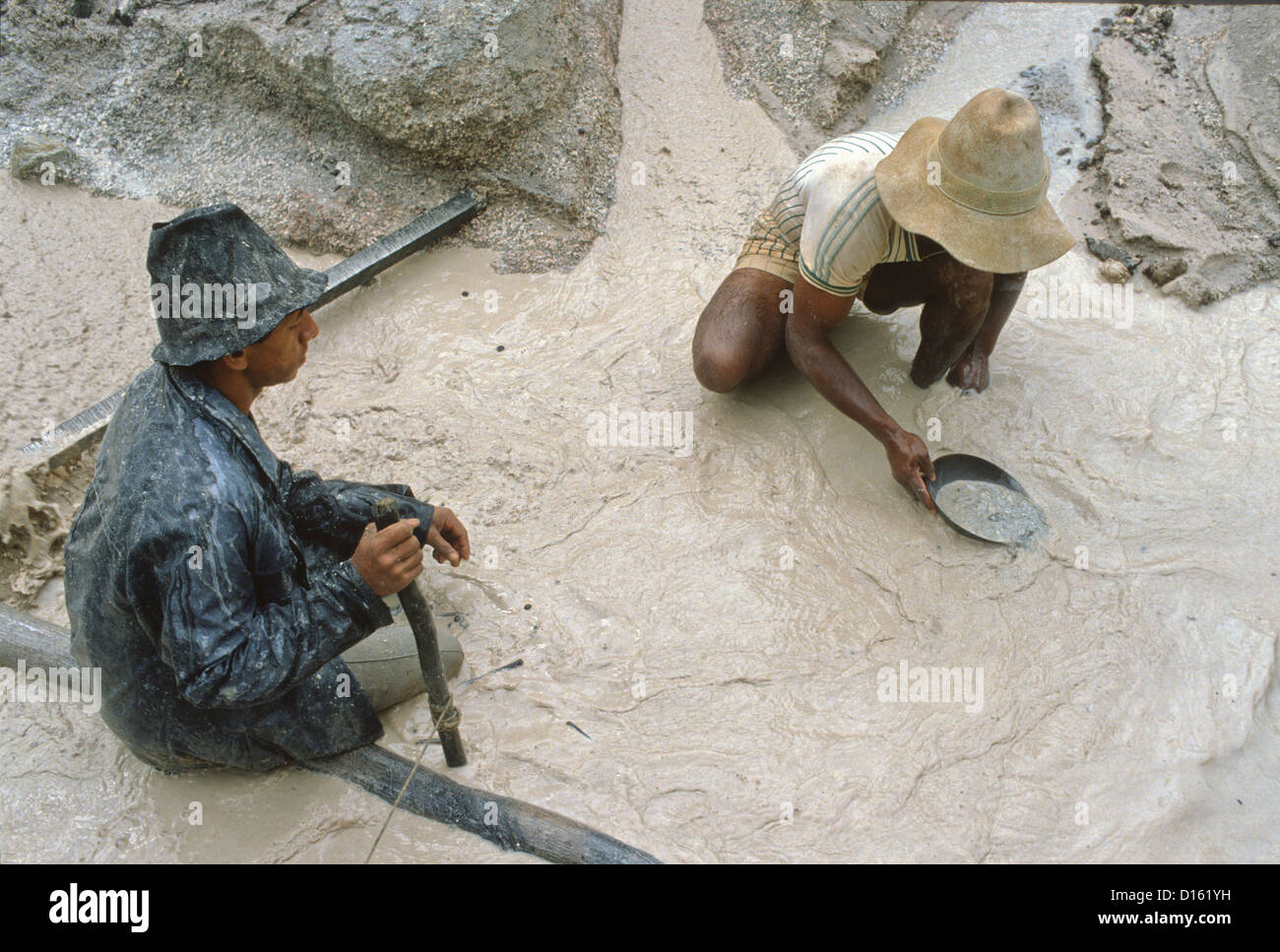 Miners panning for gold in the Amazon, Brazil Stock Photo - Alamy