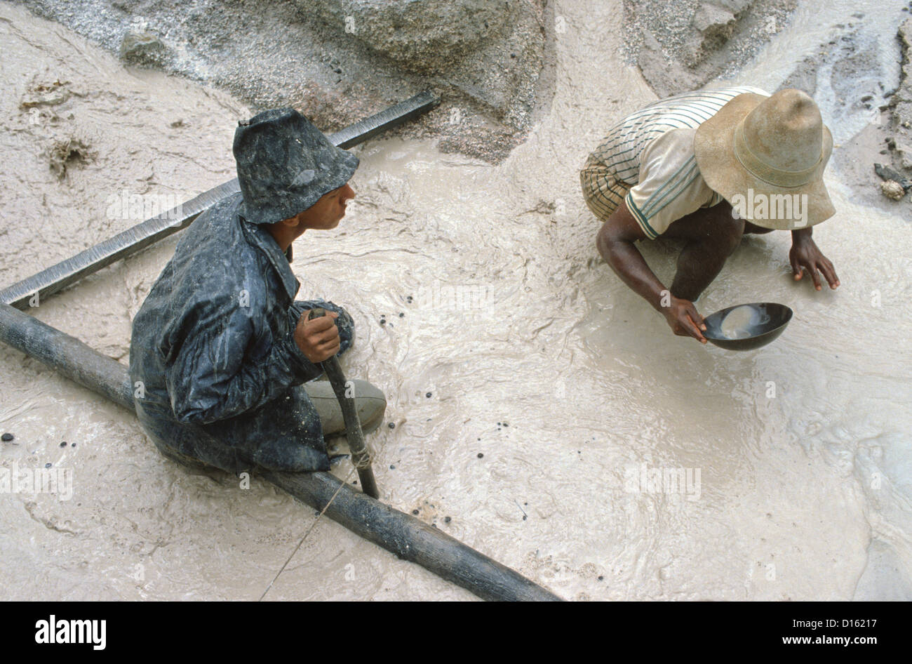 Miners panning for gold in the Amazon, Brazil Stock Photo - Alamy