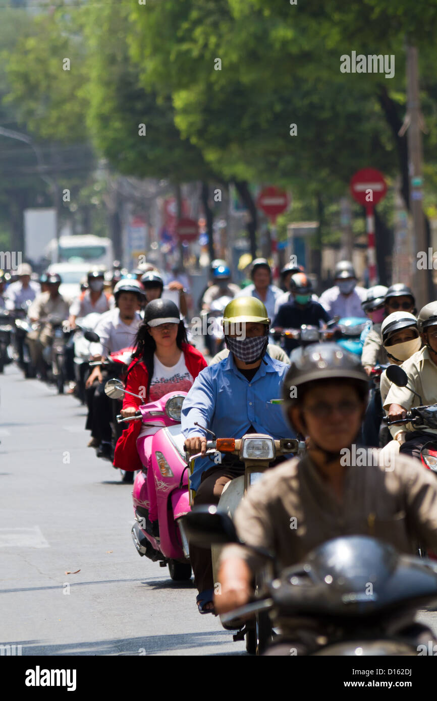 Dense Motorcycle Traffic in Ho Chi Minh City, Vietnam Stock Photo - Alamy