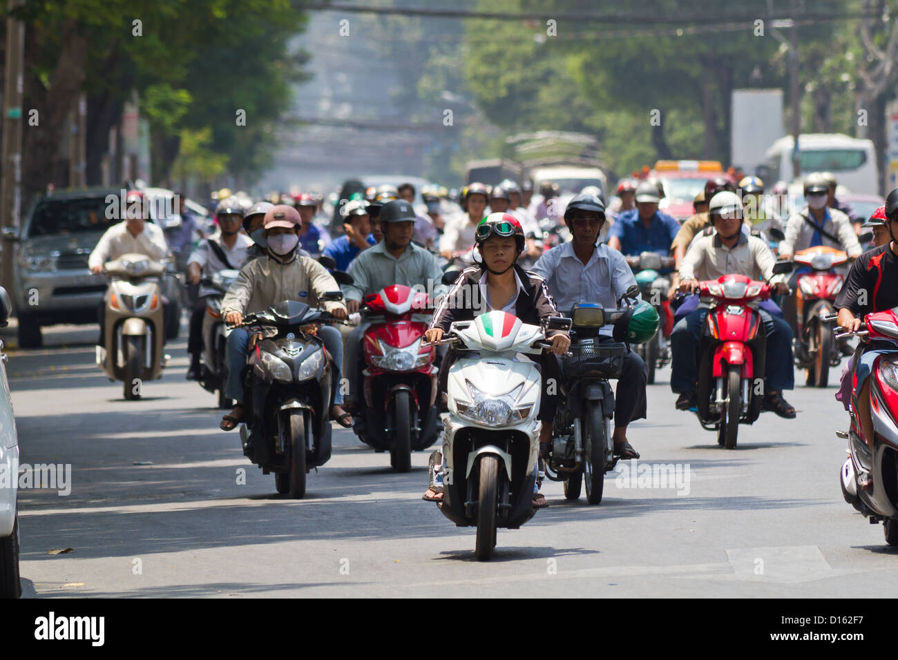 Dense Motorcycle Traffic in Ho Chi Minh City, Vietnam Stock Photo - Alamy