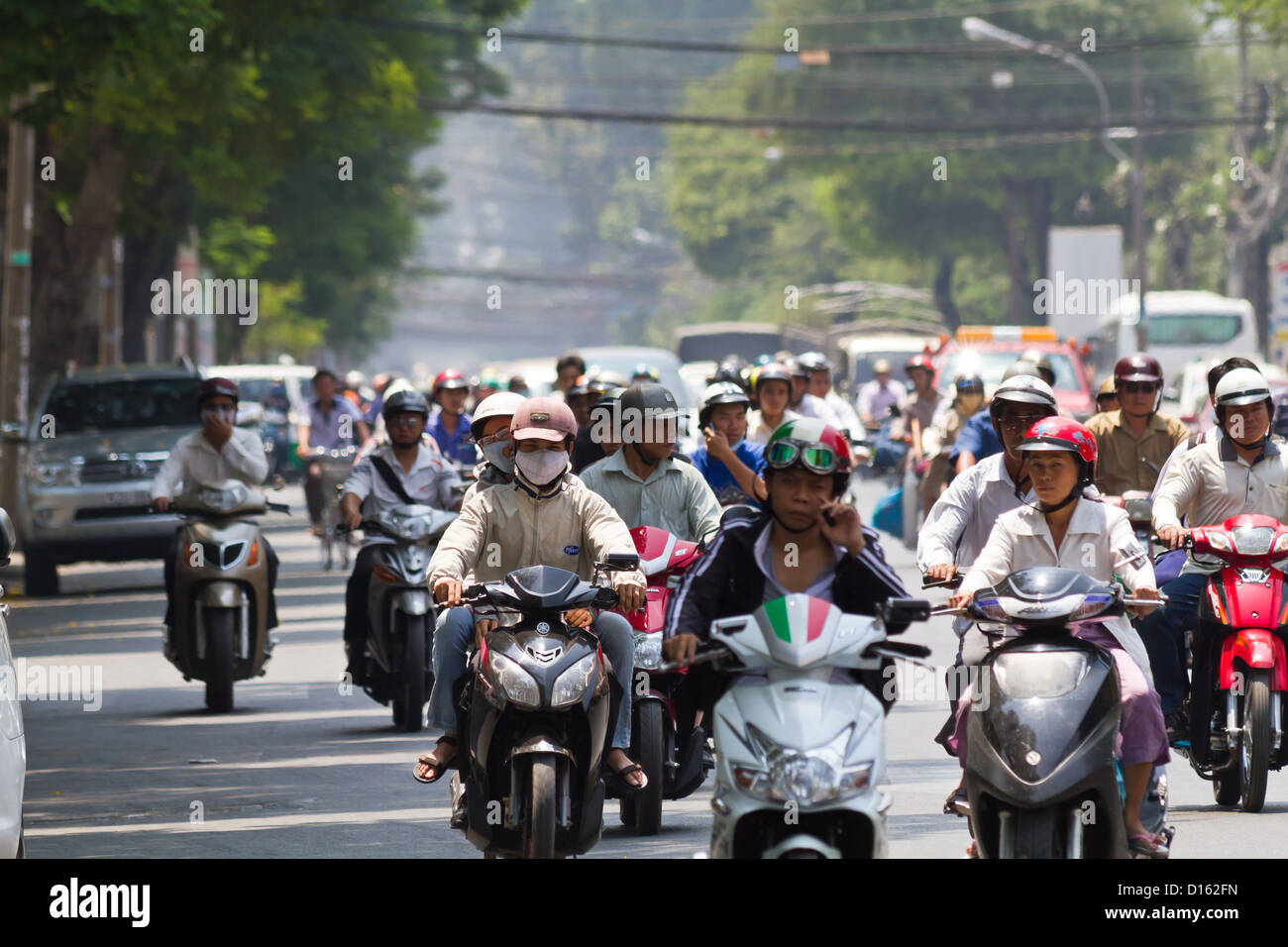 Dense Motorcycle Traffic in Ho Chi Minh City, Vietnam Stock Photo - Alamy