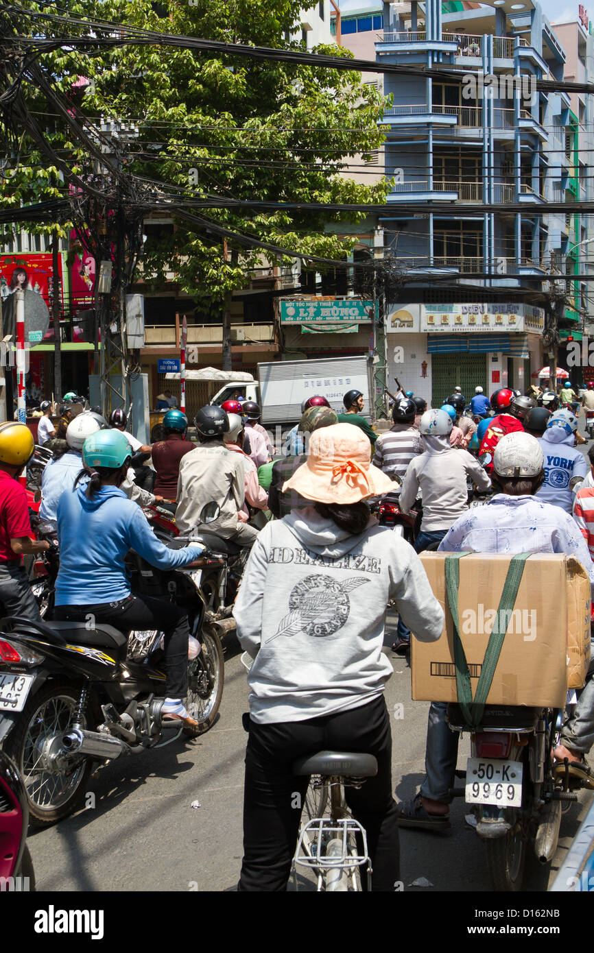 Dense Motorcycle Traffic in Ho Chi Minh City, Vietnam Stock Photo - Alamy