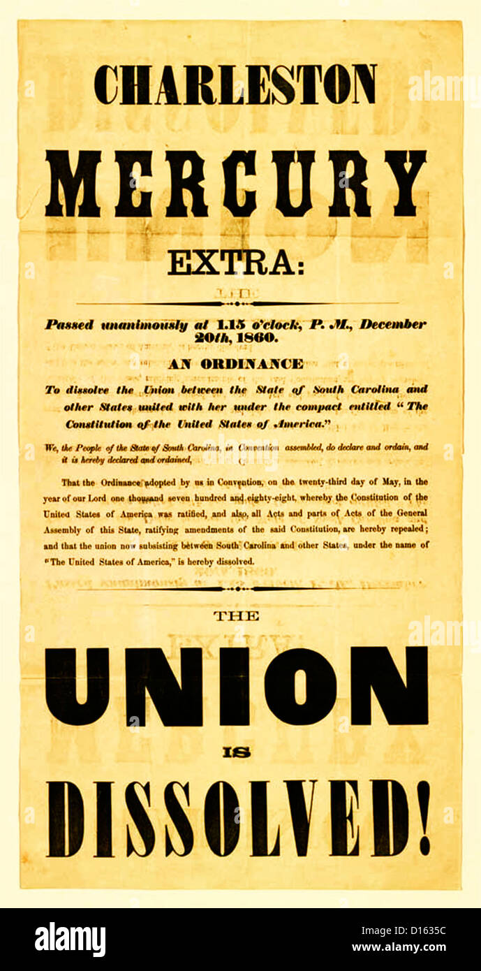 South carolina secede 1860 hi-res stock photography and images - Alamy