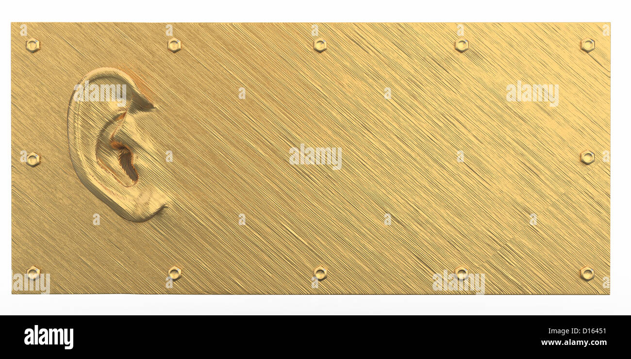 Metallic ear on abstract dirty background. 3d Stock Photo - Alamy