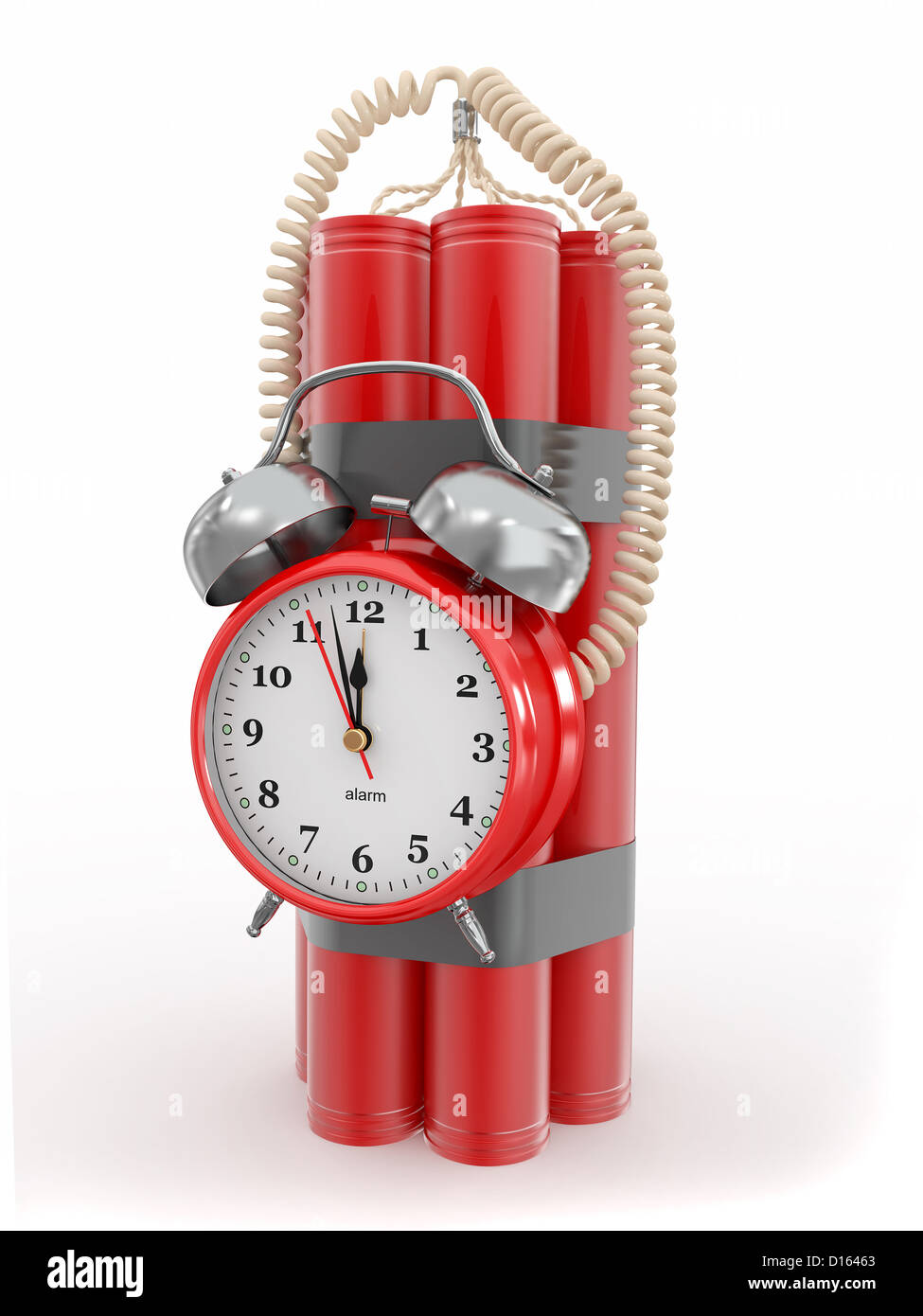 Countdown. Time bomb with alarm clock detonator. Dynamit. 3d Stock ...