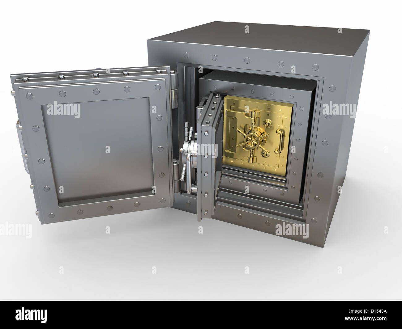Triple protection. Few vaults in the vault. 3d Stock Photo - Alamy