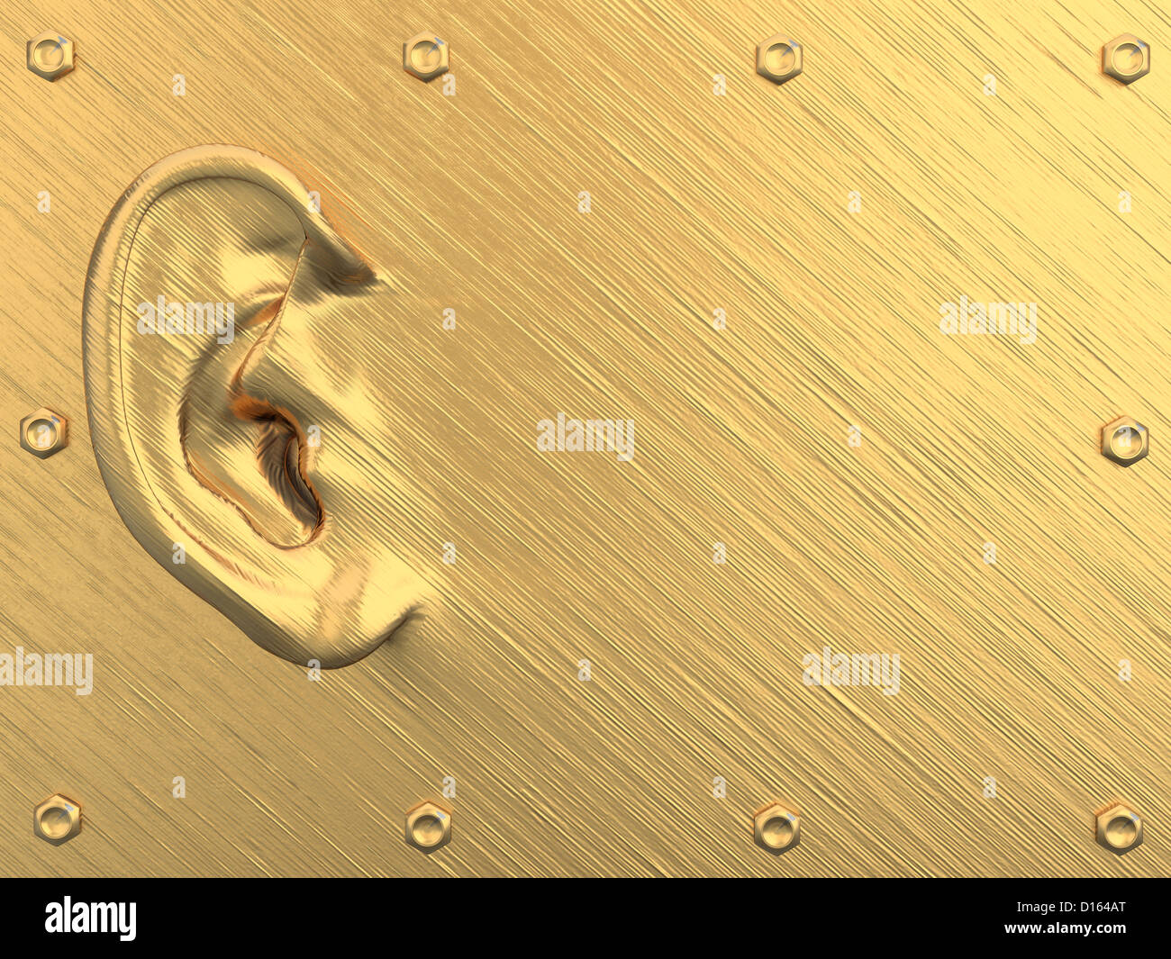 Metallic ear on abstract dirty background. 3d Stock Photo - Alamy
