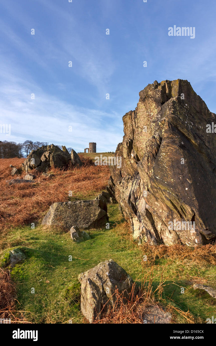 Ancient precambrian rocks and "Old John" Folly in Bradgate Park ...