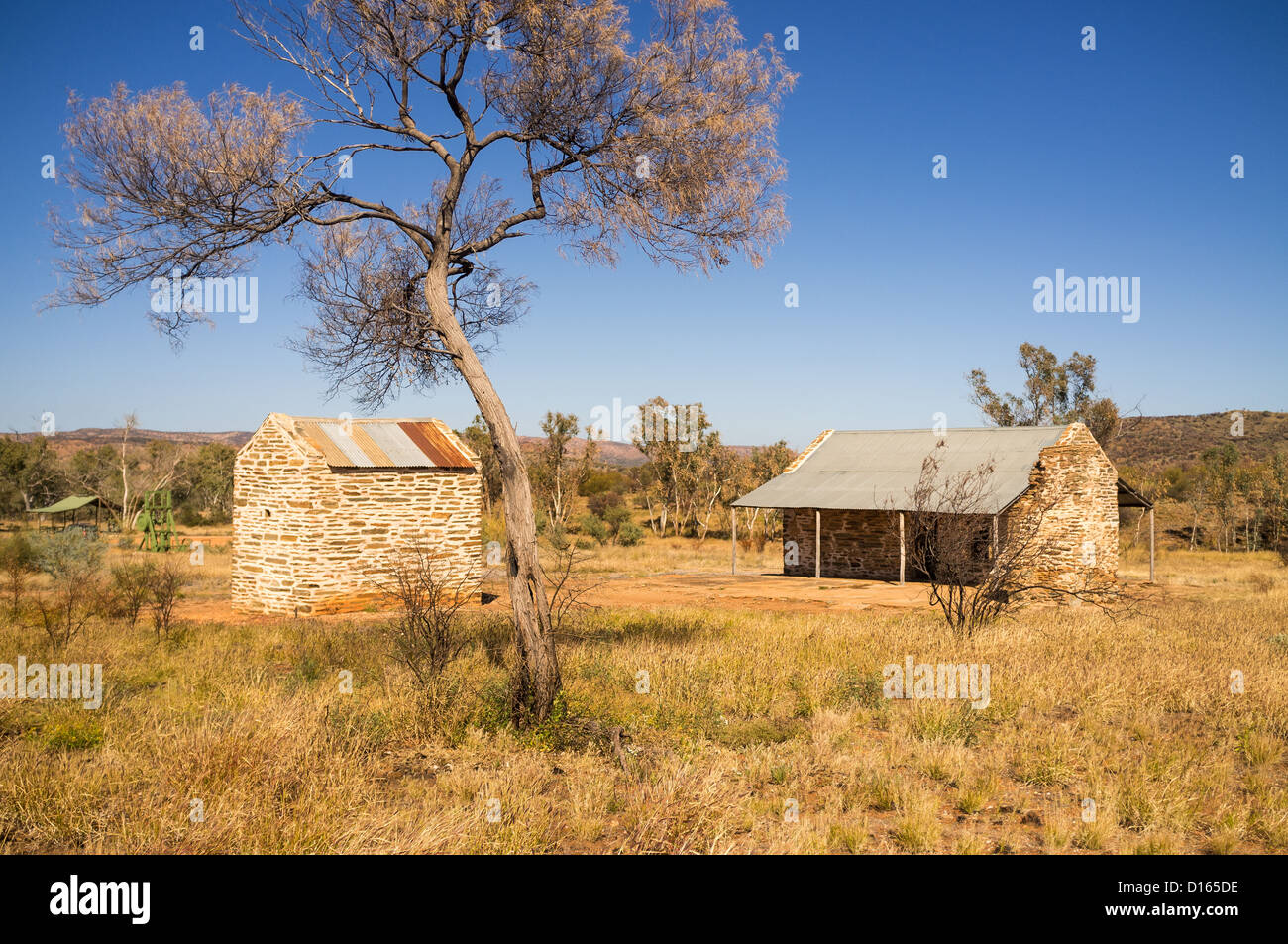 The old police station and gaol at the ruins of the old gold mining ...