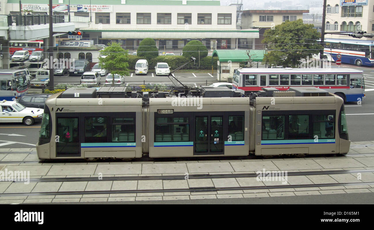 Trolley car of Nagasaki Electric Tramway, Nagasaki, Nagasaki, Japan ...