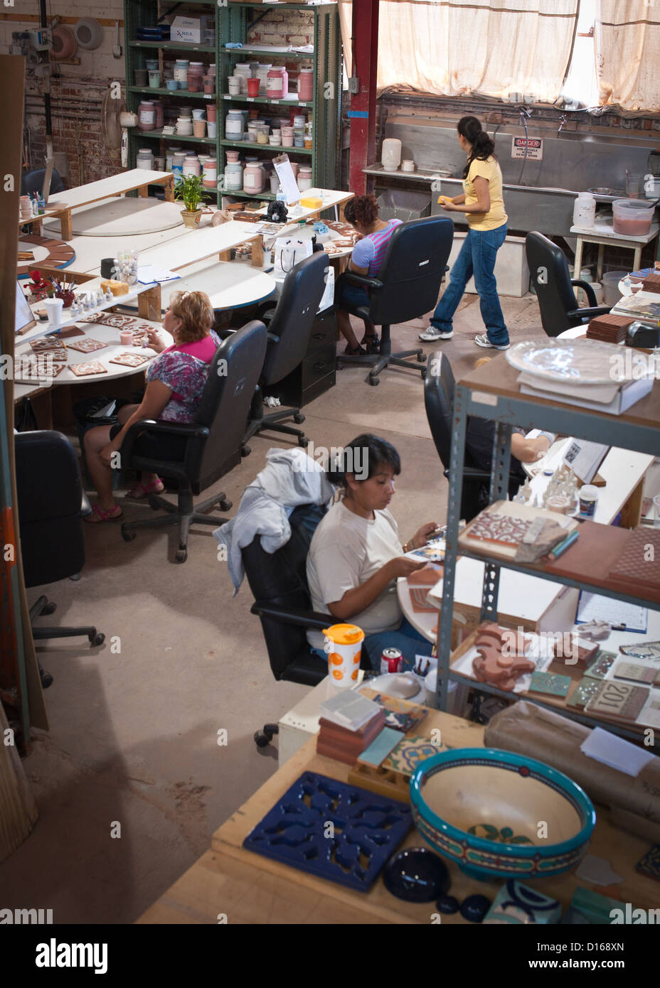 Artisans at work in the California Tile Factory Stock Photo - Alamy