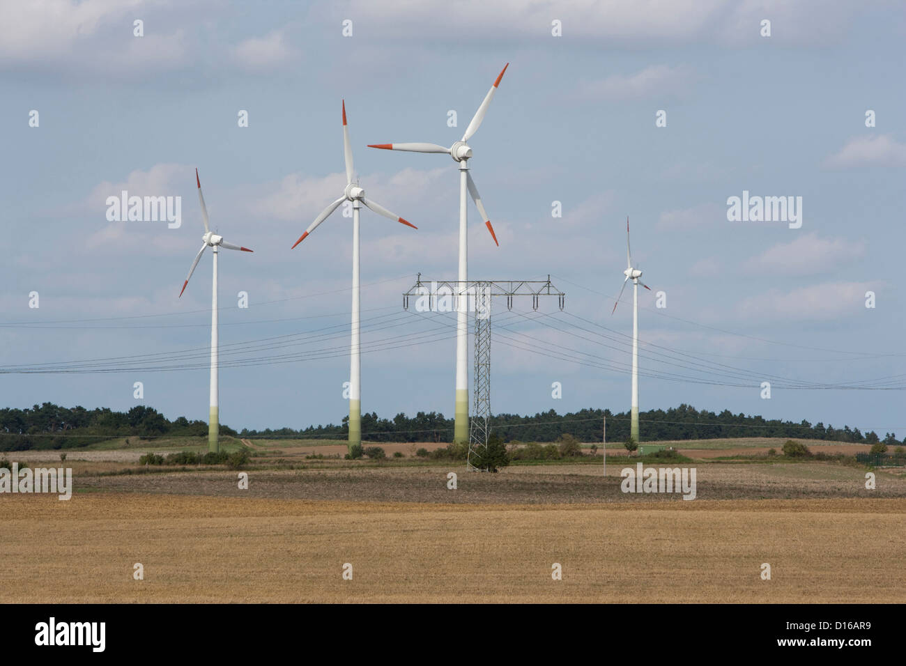 wind turbines at prenzlau, uckermark district, brandenburg, germany ...