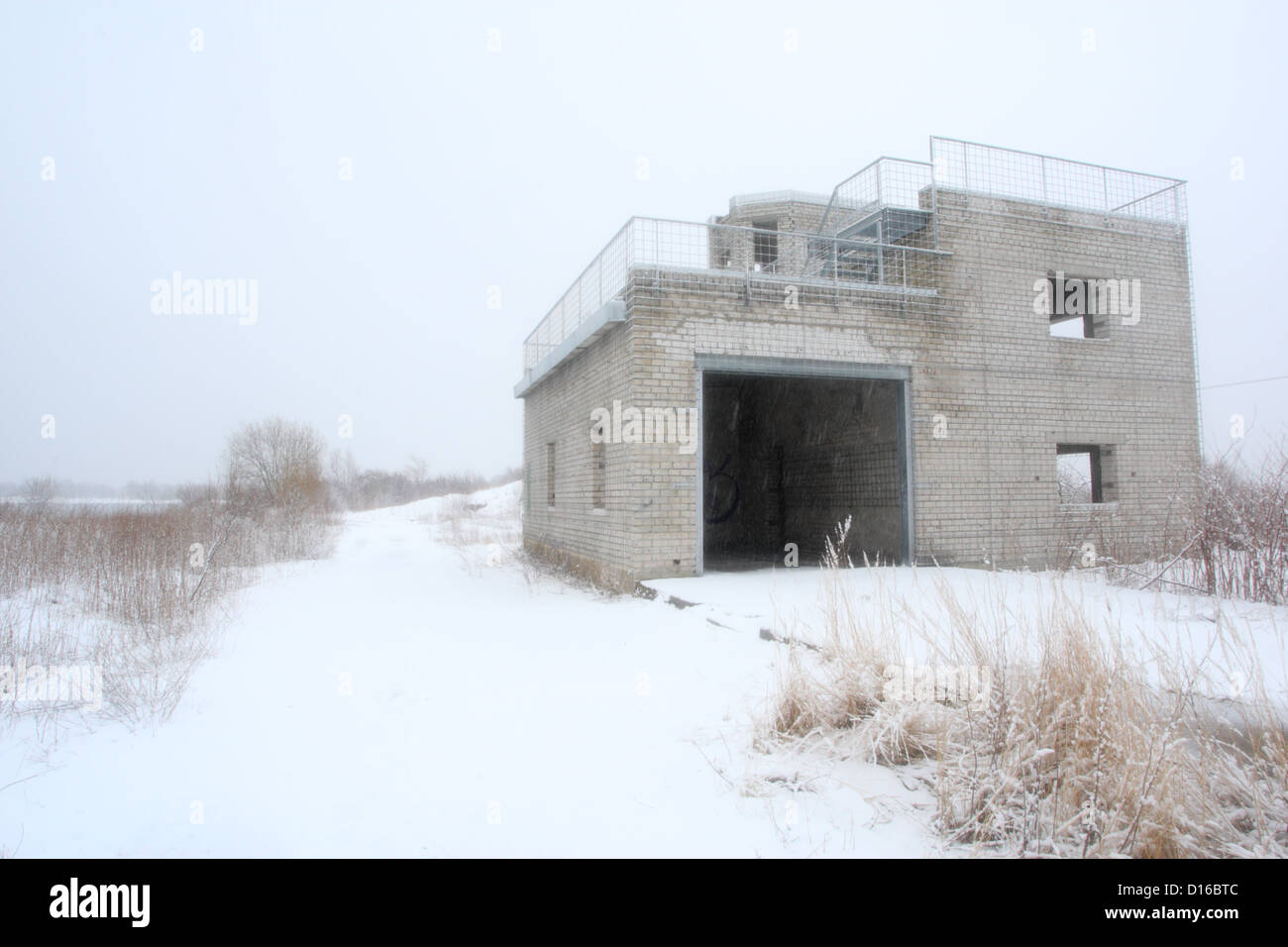Old Russian military building which is rebuilt for bird watching ...