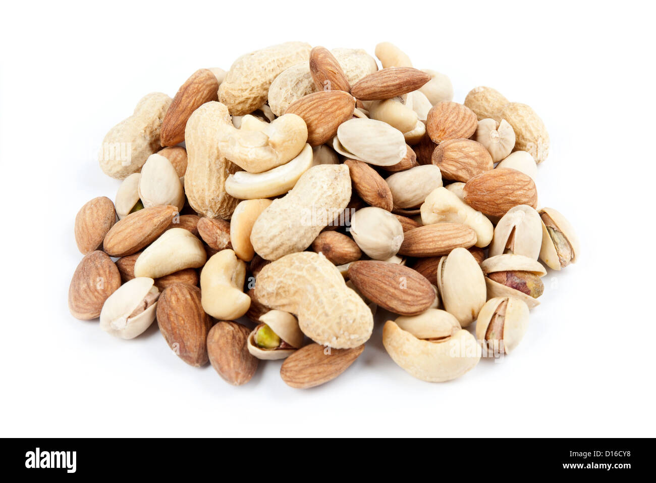Salted nuts isolated on a white background Stock Photo - Alamy