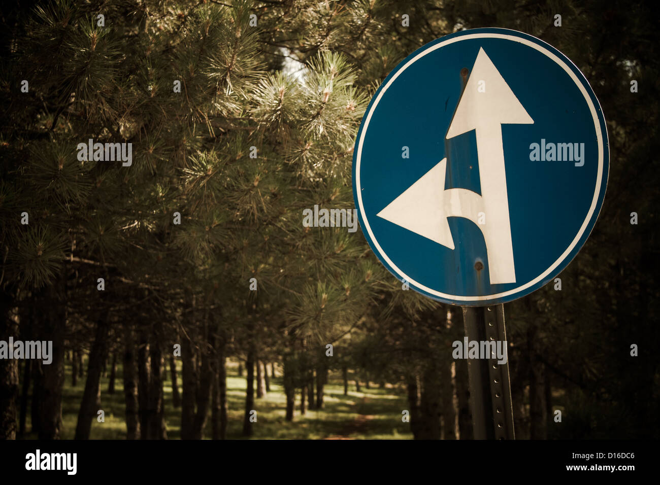 Go straight left traffic sign hi-res stock photography and images - Alamy