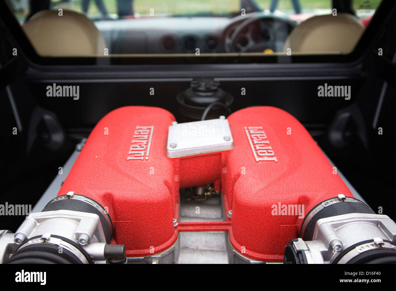The engine of a Ferrari supercar Stock Photo - Alamy