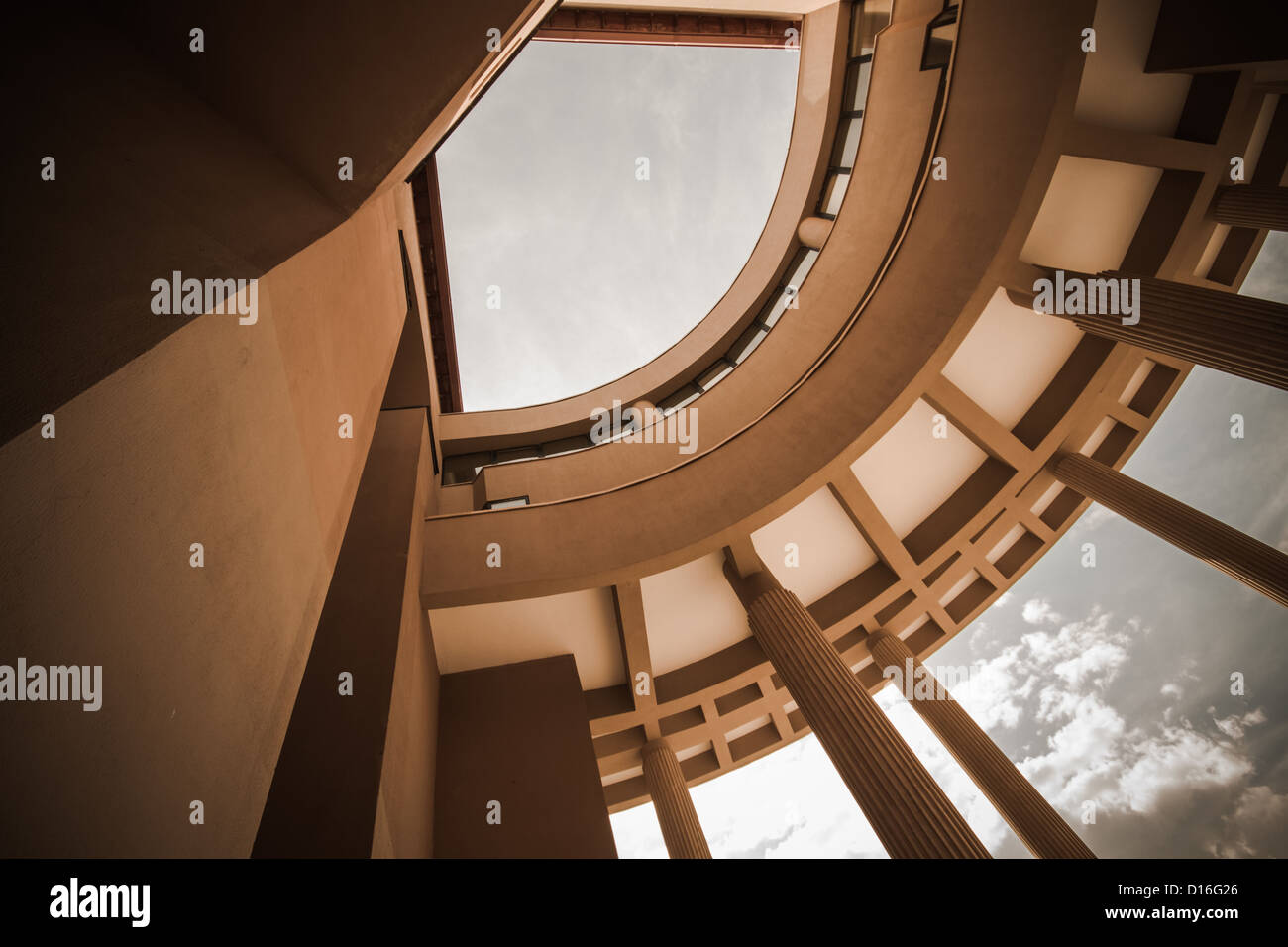 Abstract view of a building with nice, modern,interesting architecture ...