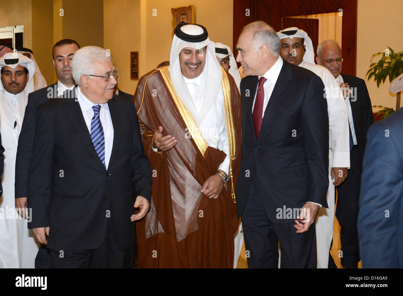 Dec. 9, 2012 - Doha, Doha, Qatar - Palestinian President Mahmoud Abbas ...