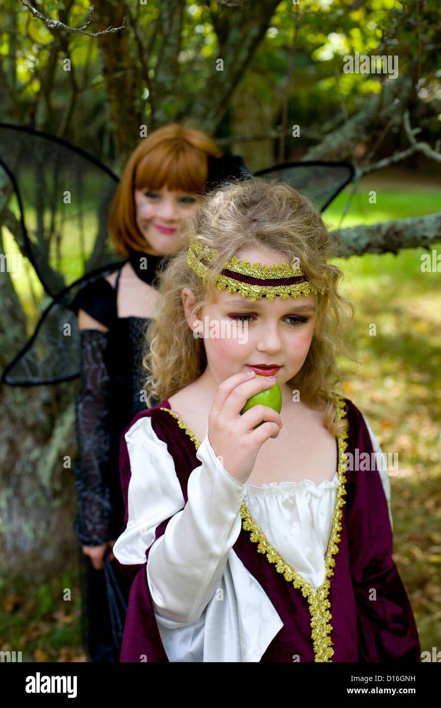 Two children act out a scene from sleeping beauty Stock Photo - Alamy