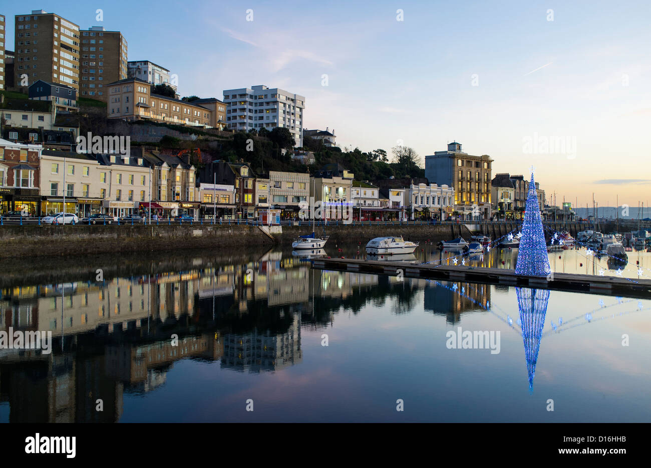 Torquay, Devon, England. December 8th 2012. Torquay Marina at sunset ...