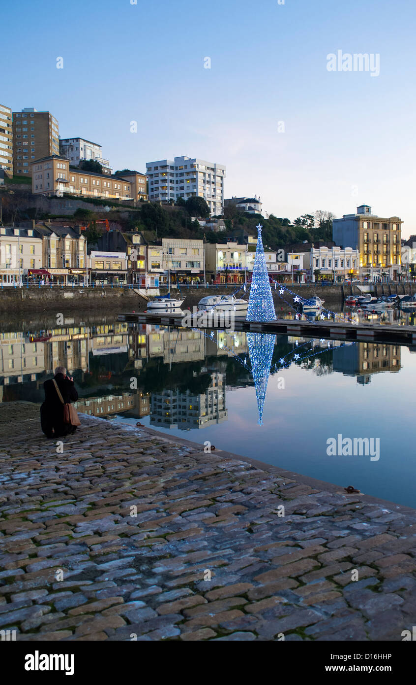 Torquay, Devon, England. December 8th 2012. Torquay Marina at sunset ...