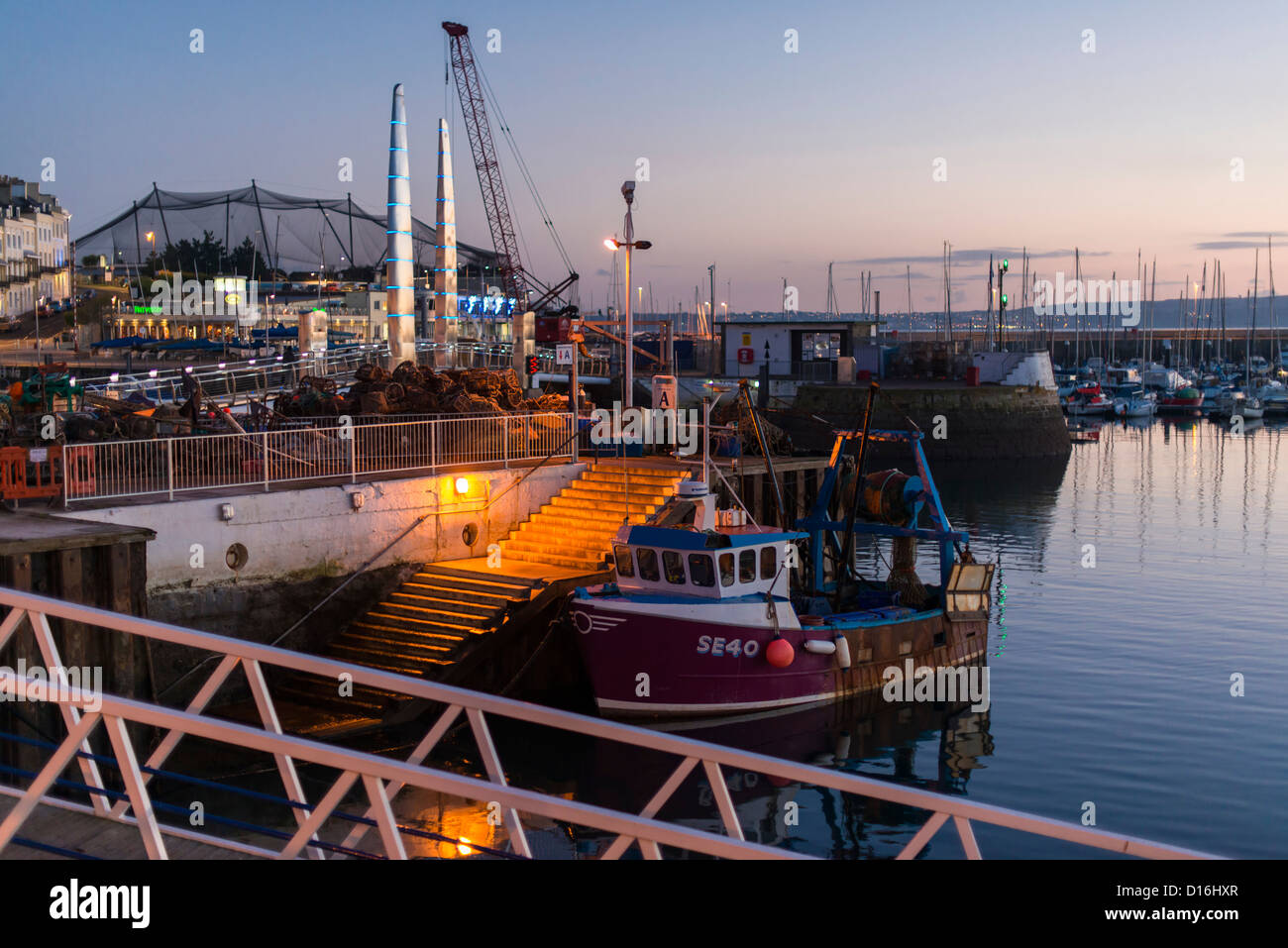 Torquay, Devon, England. December 8th 2012. Torquay Marina at sunset ...