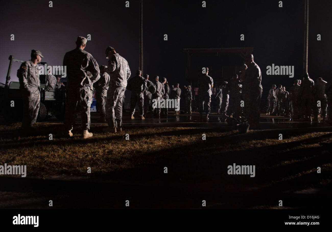 Paratroopers wait in the dark at Sicily Drop Zone during the 15th ...