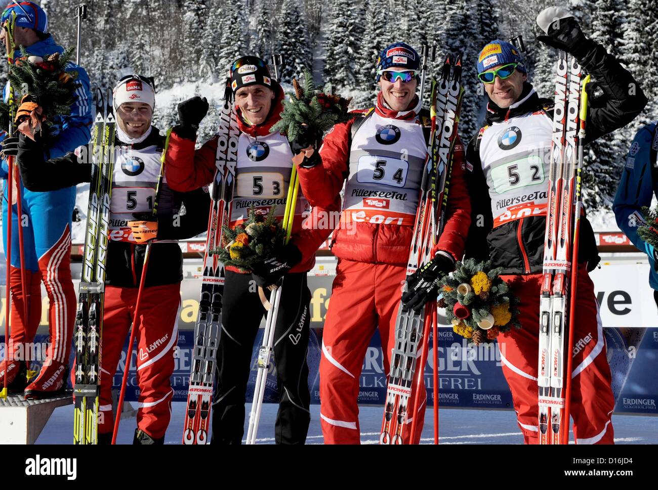 09.12.2012. Hochfilzen, Austria. Biathlon IBU World Cup 4x7 5km relay ...