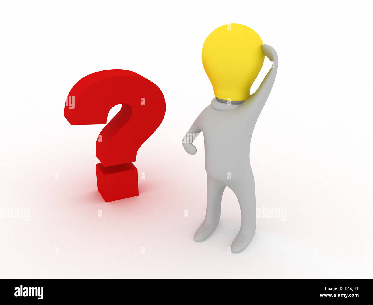 Bulbman in doubt Stock Photo - Alamy