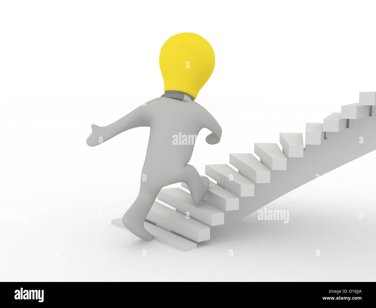 Bulbman on the stairs Stock Photo - Alamy