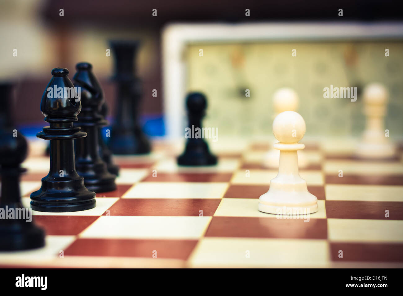 Chess game figure on board Stock Photo - Alamy
