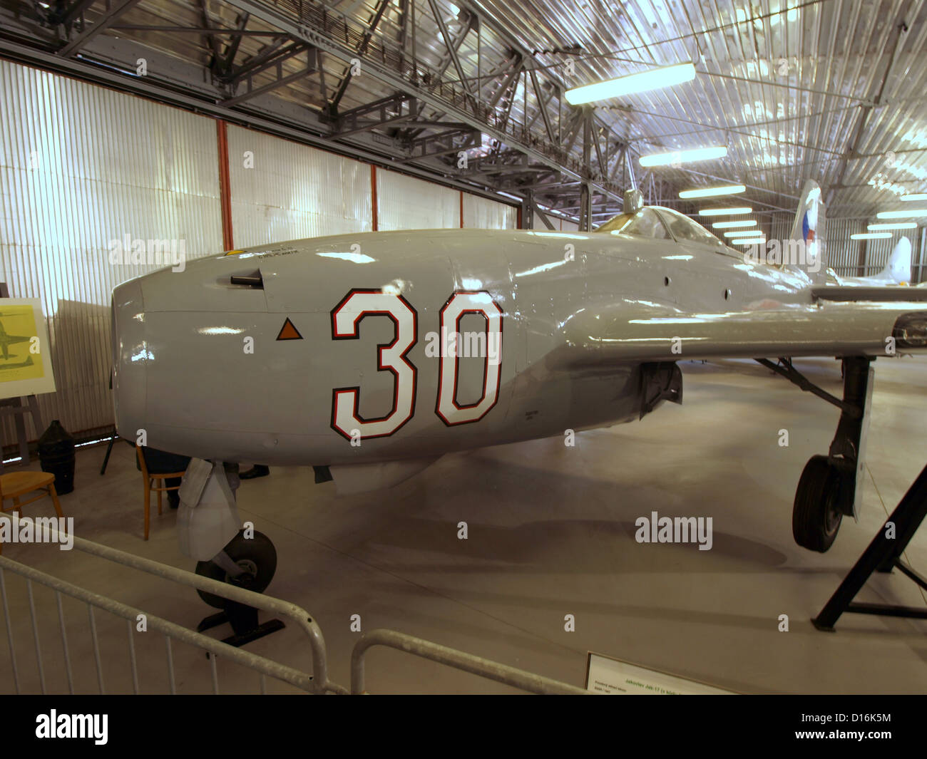 The Yakovlev Yak-17 Feather, displayed at the Prague Aviation Museum in ...