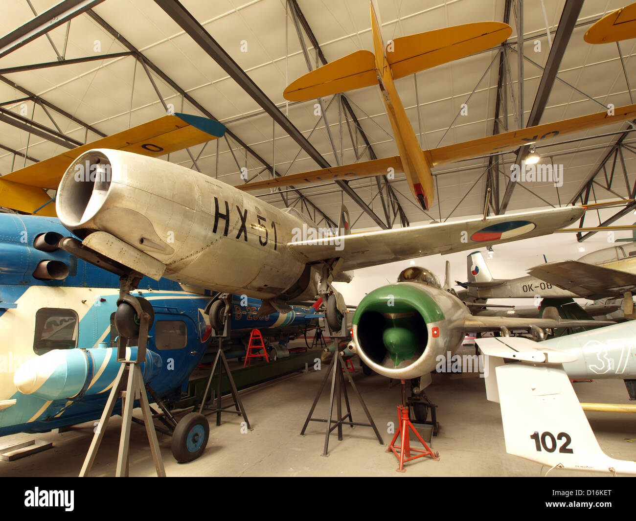 The Jakovlev Jak-23 Flora, displayed at the Prague Aviation Museum in ...