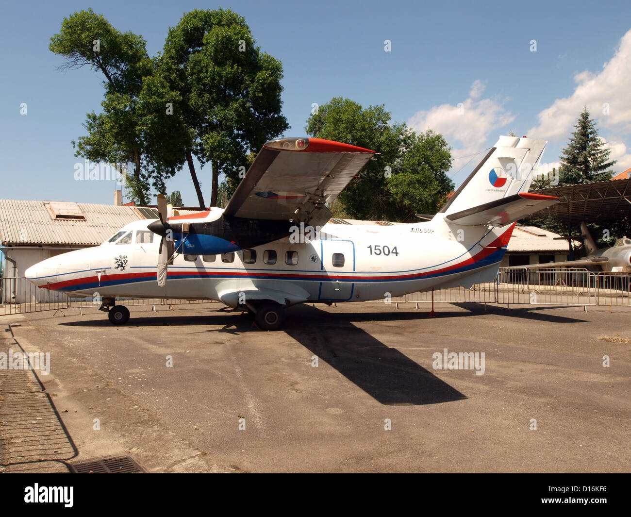 The Let L-410 Turbolet is a twin-engine aircraft on display at the ...