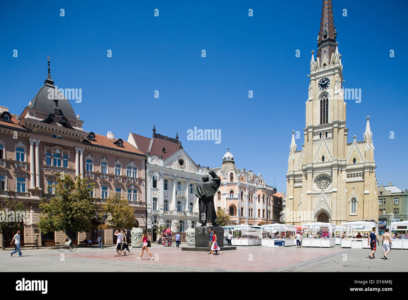 europe, serbia, vojvodina, novi sad, freedom square, catholic cathedral ...