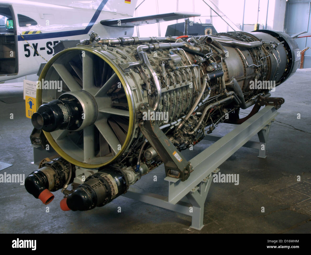 The J79-11A engine, displayed at the Museum of Aviation and Technology ...