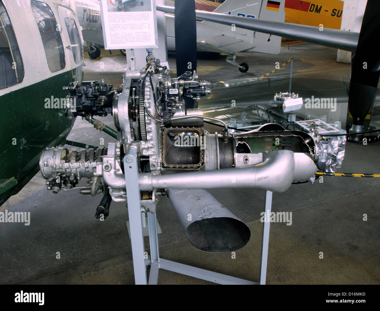 The GTD-350 engine, displayed at the Museum of Aviation and Technology ...