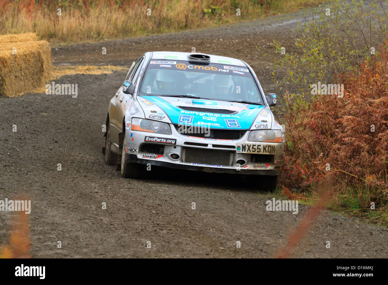 A rally car on the Clocaenog stage During the Cambrian Rally 2012 Stock ...